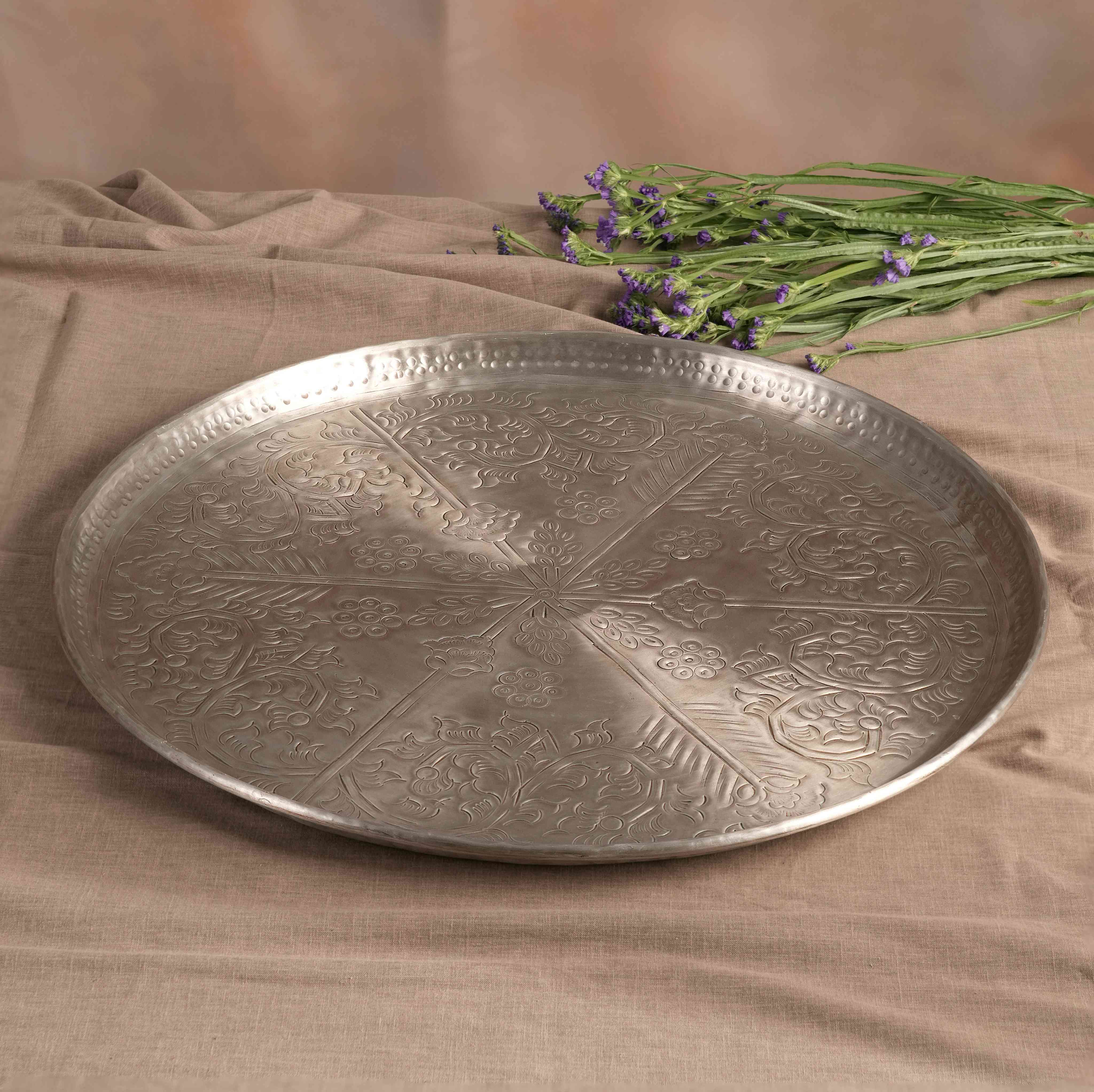 Moonleaf Round Platter – Peacock Life by Shabnam Gupta